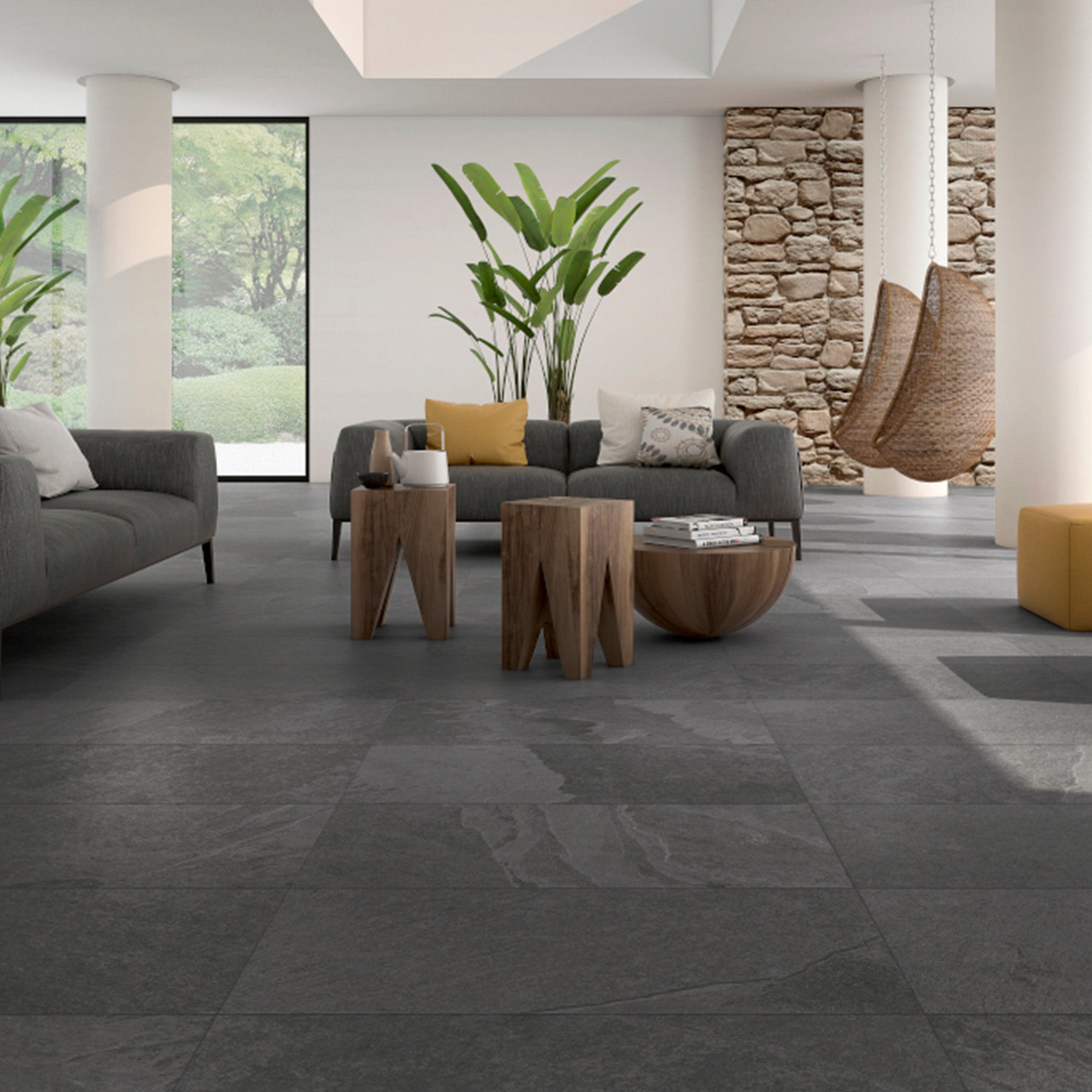 PISO CERAMICO EVOKE BLACK 60x120 (CAJA 1.42 M2 CONTIENE 2 PZAS)